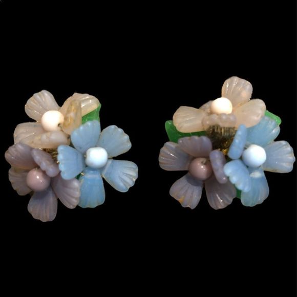 west germany | Jewelry | Vintage Carnival Glass Flower West Germany | Poshmark